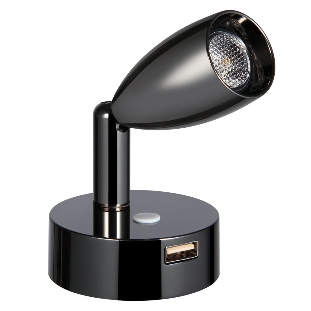 12V LED Spot Reading Light RV Dimmable with USB Charger Swivel Hard-wi ...