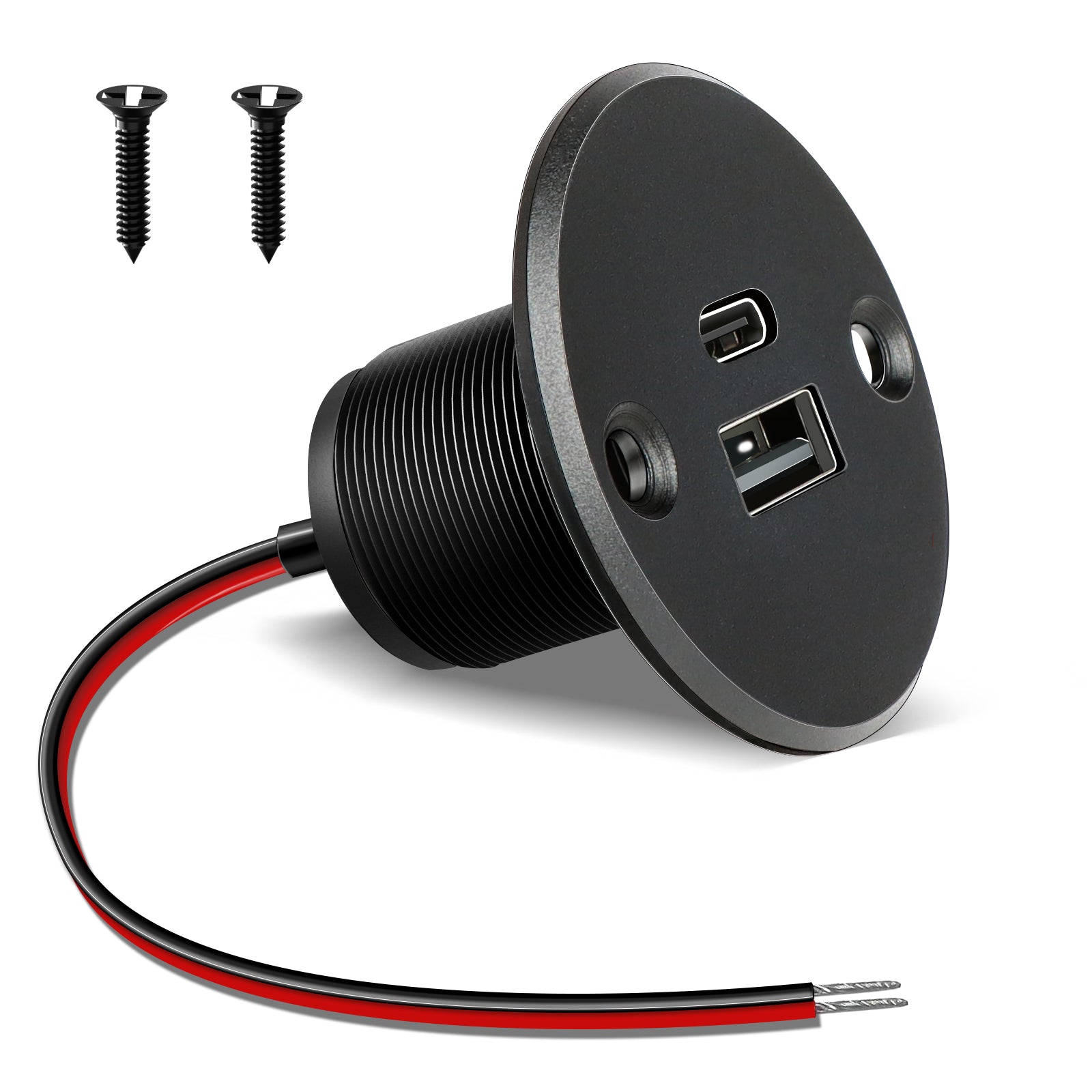 RV 12V USB Outlet USB Charger All-Aluminum, Type A + Type C Ports with ...