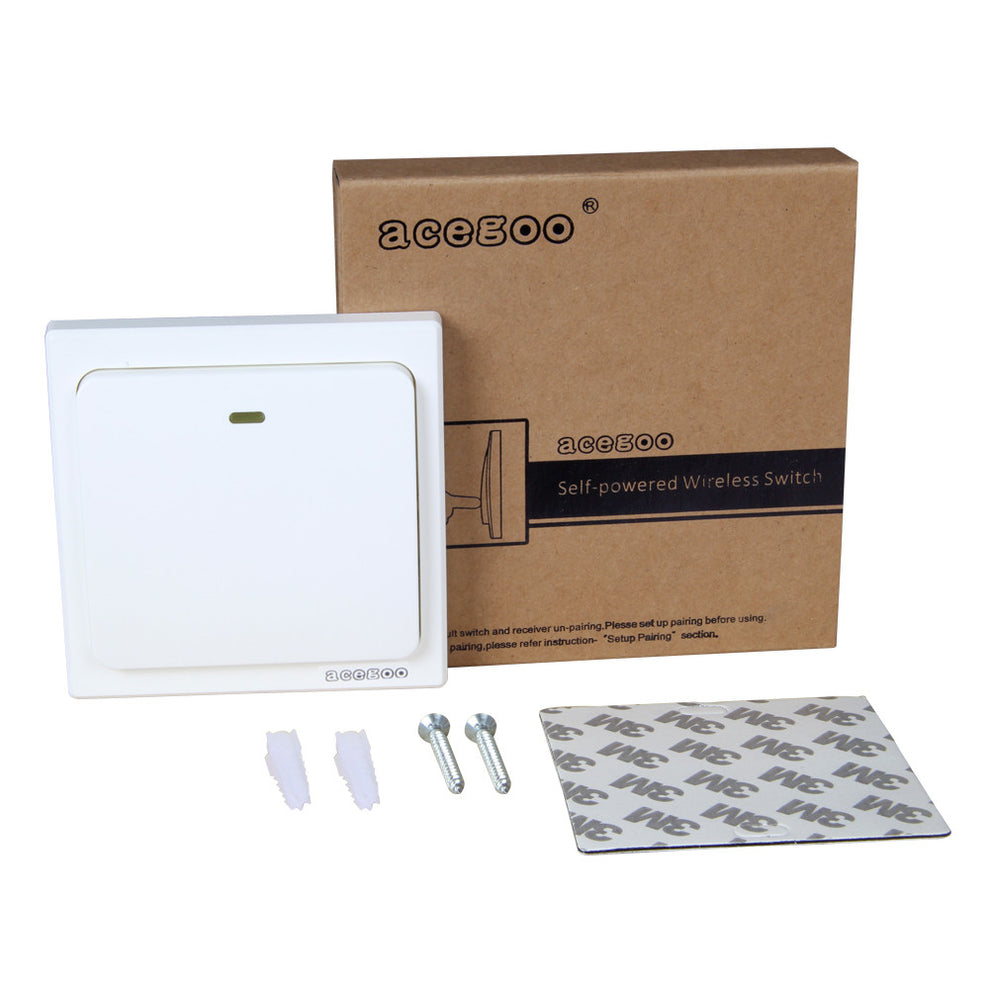 Acegoo Wireless Wall Switch, Self-powered Remote Light Switch, Works w